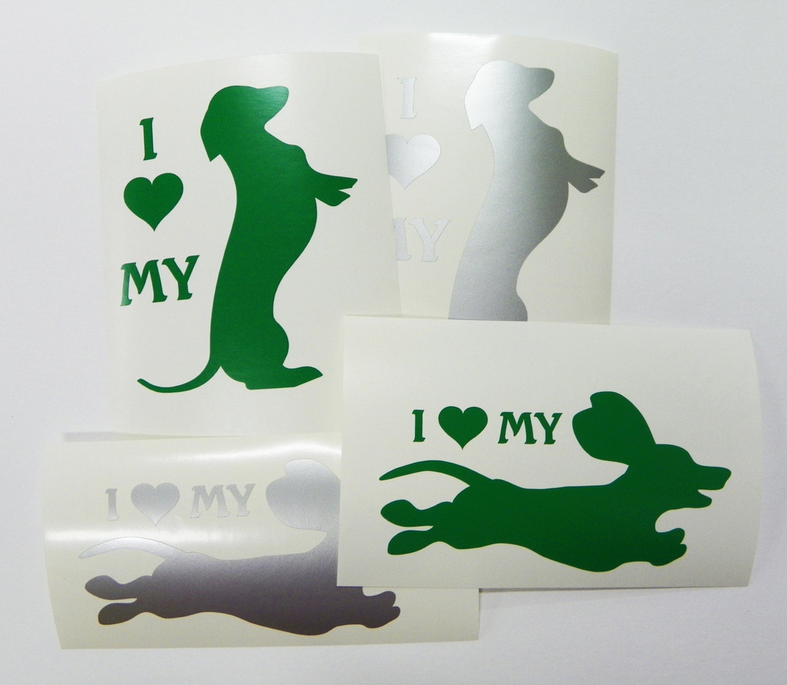 Running Dachshund & Sitting Pretty Dachshund Vinyl Stickers | Etsy