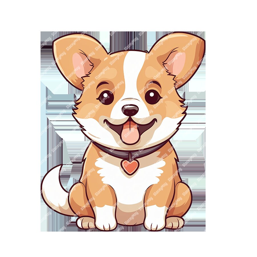 Cute Corgi Puppy Dog Clip Art - High Resolution Digital Files - Etsy