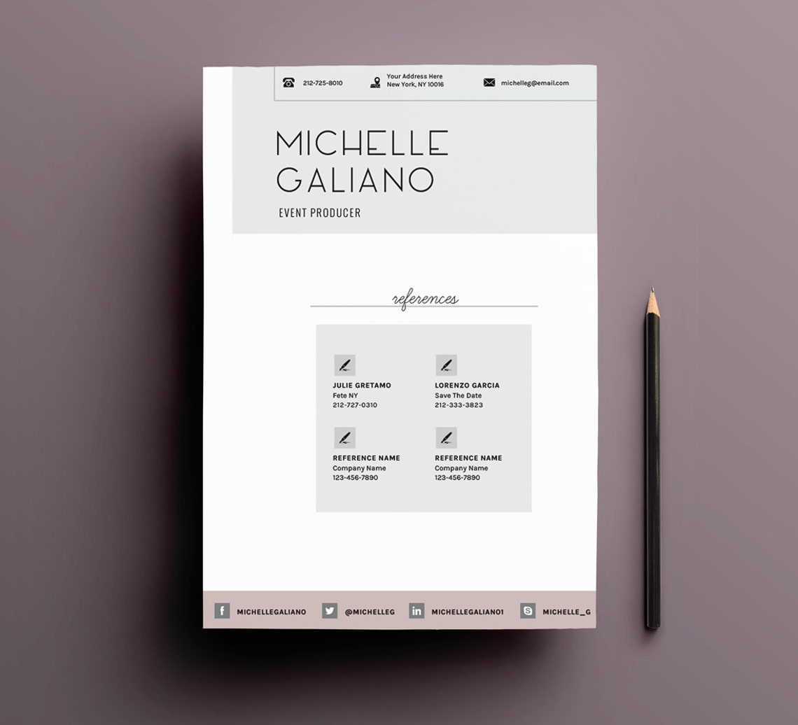 Elegant Modern Cv/resume Template for Word | Fully Customizable Fancy ...
