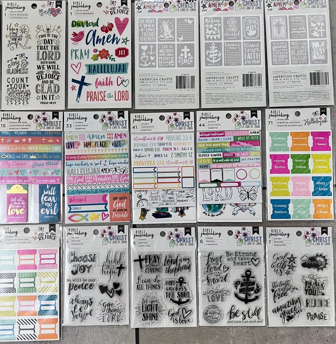 BIBLE JOURNALING Stamps/stickers/rub Ons & Bible Tabs - Etsy