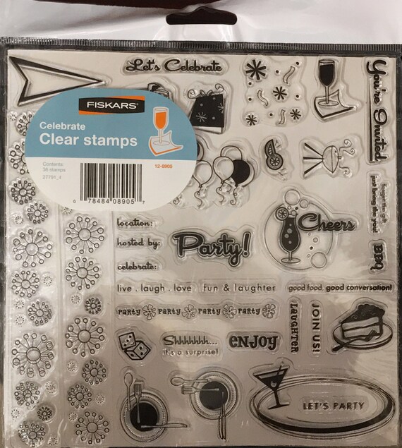Fiskars 8x8 CELEBRATE Acrylic Stamp - Etsy