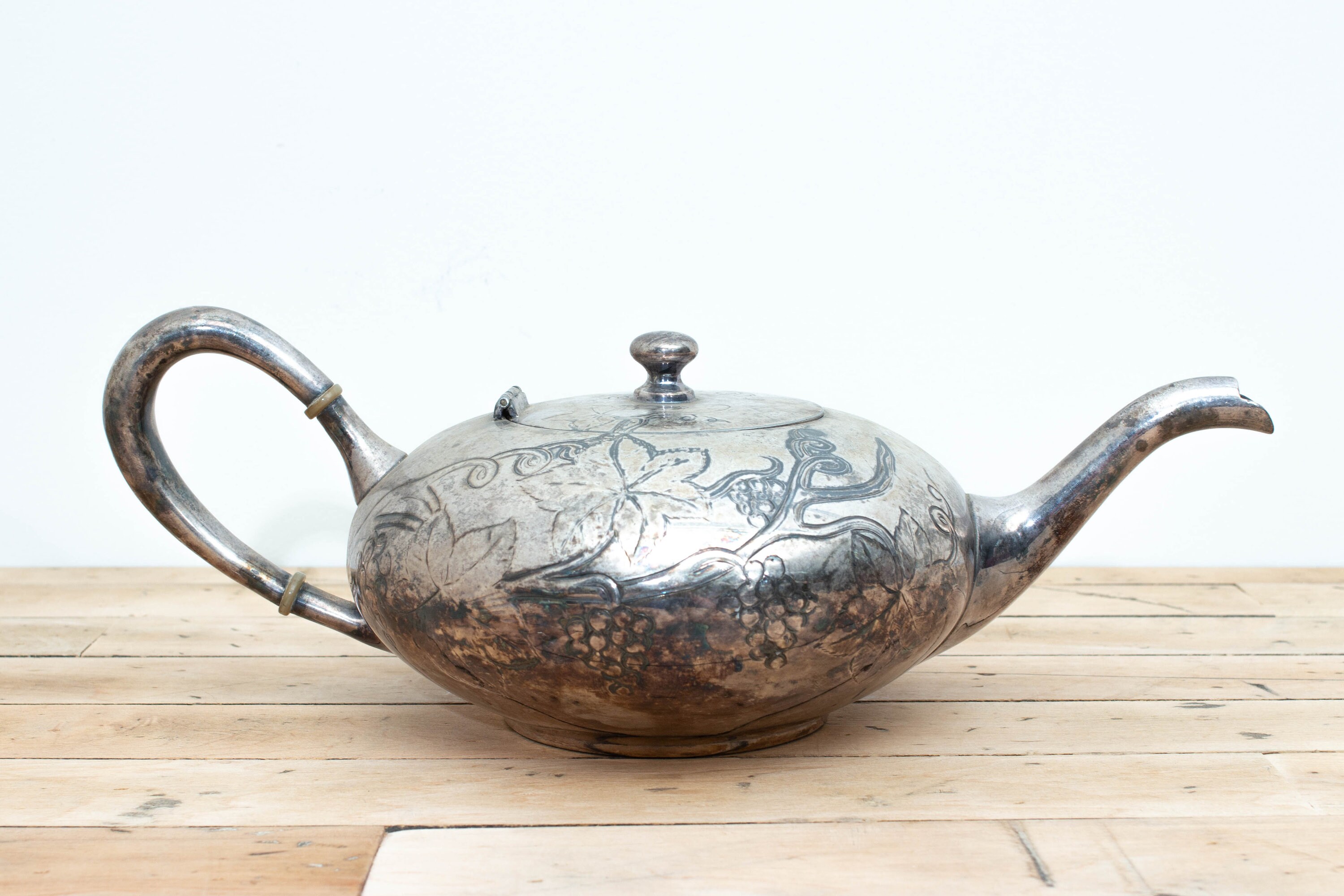 Rare Antique Adelphi Silverplate Teapot With Grape Leaves Design ...