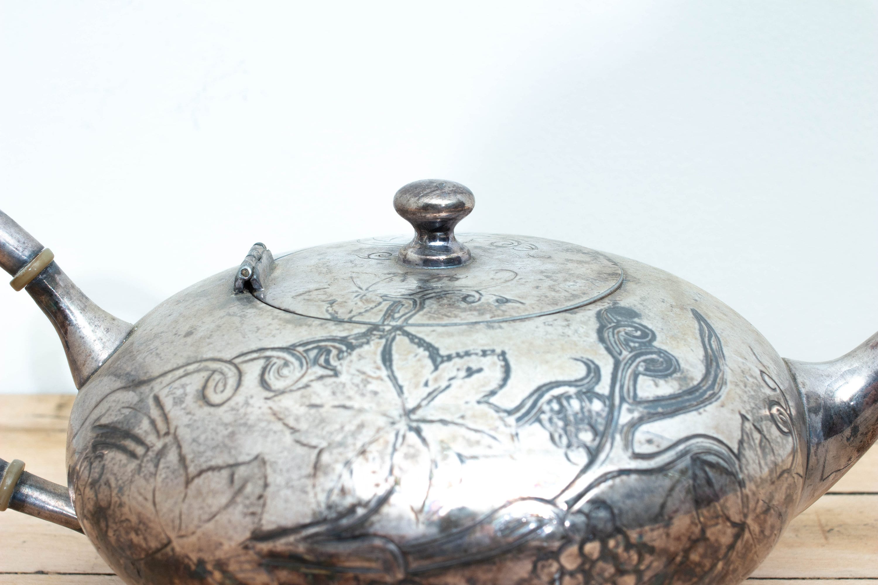 Rare Antique Adelphi Silverplate Teapot With Grape Leaves Design ...