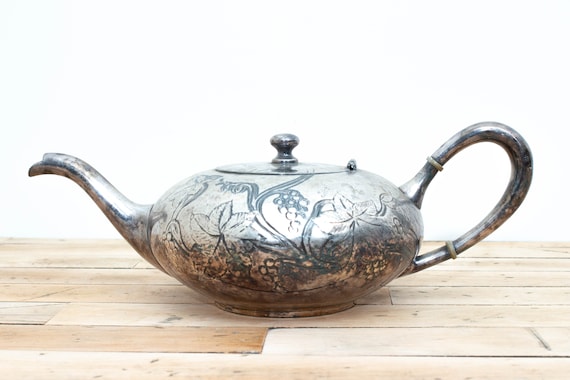 Rare Antique Adelphi Silverplate Teapot With Grape Leaves | Etsy