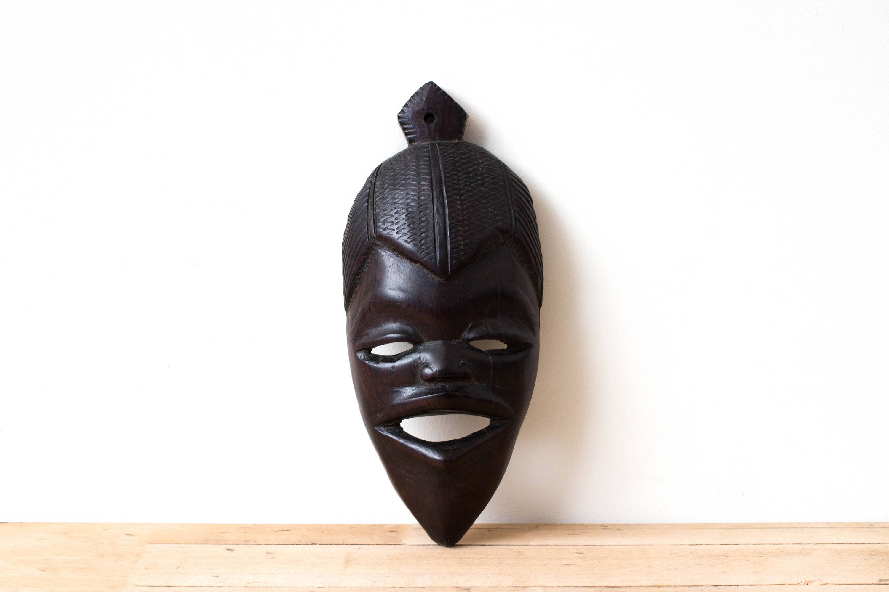 Vintage African Tribal Mask, Wall Hanging, Hand Carved Tropical Wood - Etsy