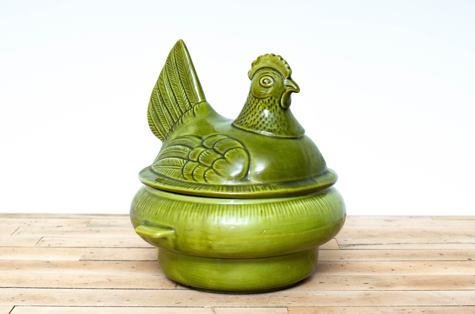 Vintage Nesting Hen Covered Dish, Mid-century Modern Chicken or Rooster ...