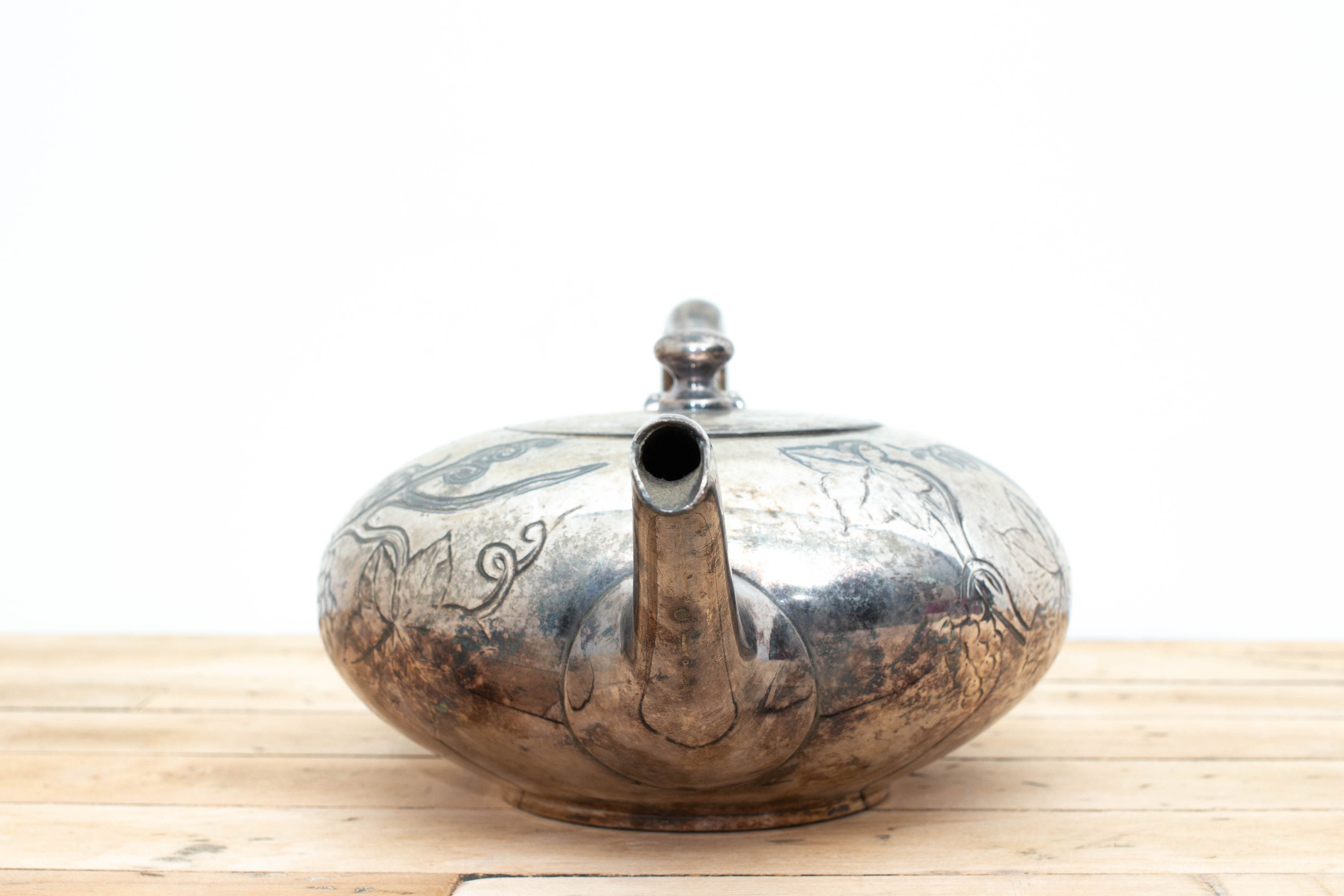 Rare Antique Adelphi Silverplate Teapot With Grape Leaves Design ...