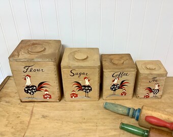 Wood Canister Set - Etsy