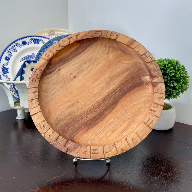 Wood Carved Plate - Etsy