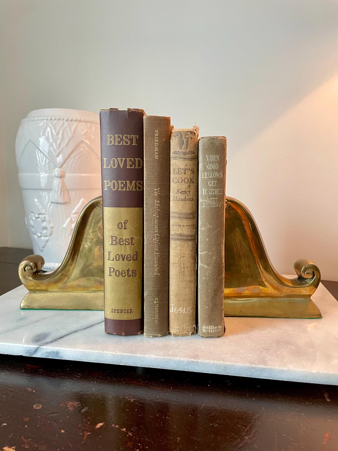 Set of 4 Antique Brown Books; Bulk Book Bundle; Vintage Book Stack by ...