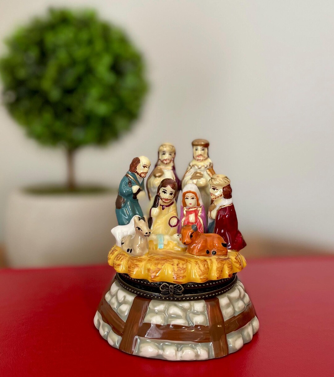 Vintage Nativity Trinket Box Christmas Gift Religious Christmas Wise ...