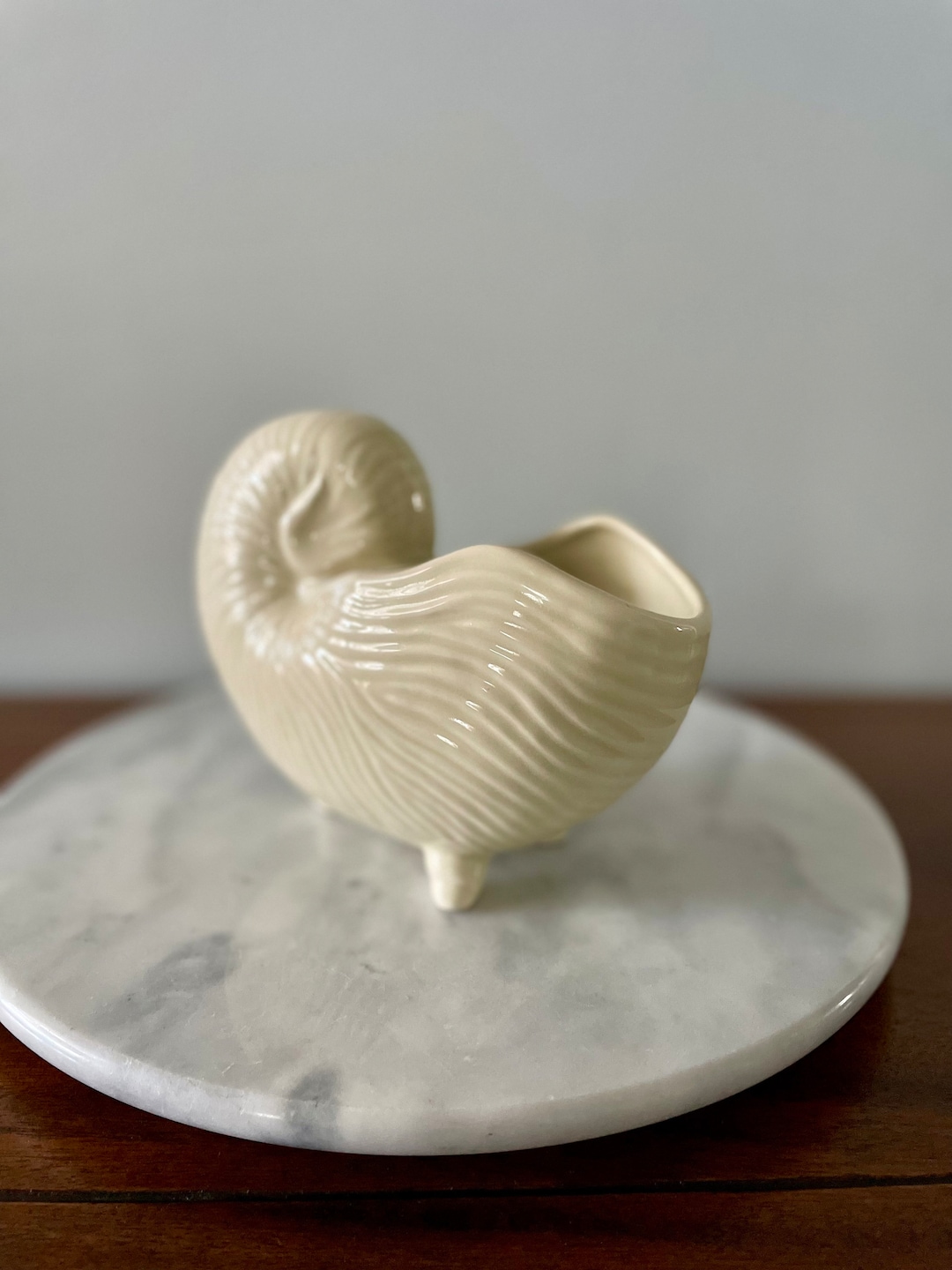 Vintage Nautilus Seashell Cachepot; Sea Shell Planter; Ceramic Nautilus ...