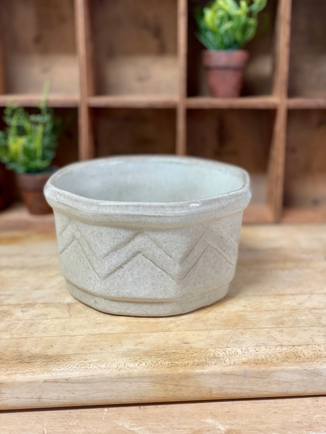 Vintage Manley Chevron Pottery Bowl Vintage Speckled - Etsy