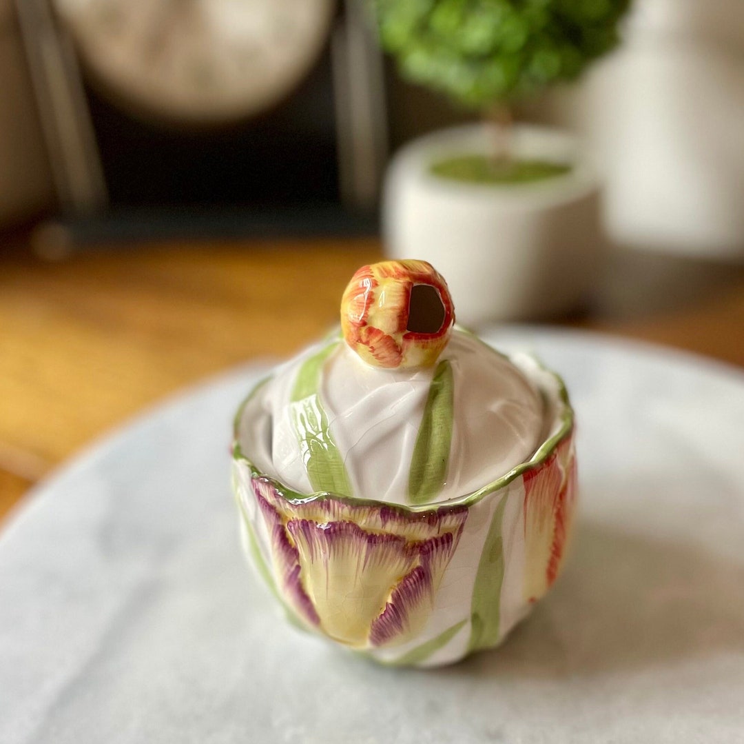 Vintage Tulip Andrea by Sadek Pottery Jelly Jar and Lid; Jay Wilfred ...