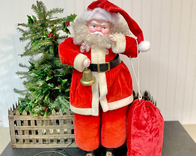 Vintage Mechanical Santa Claus; Vintage Christmas Santa Figurine ...