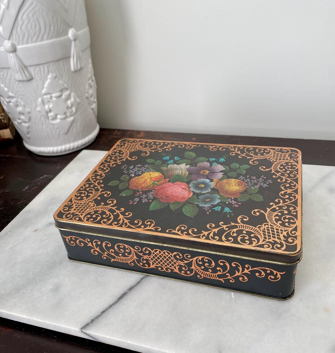 Vintage Oblong English Candy Tin English Biscuit Tin British Candy Tin ...