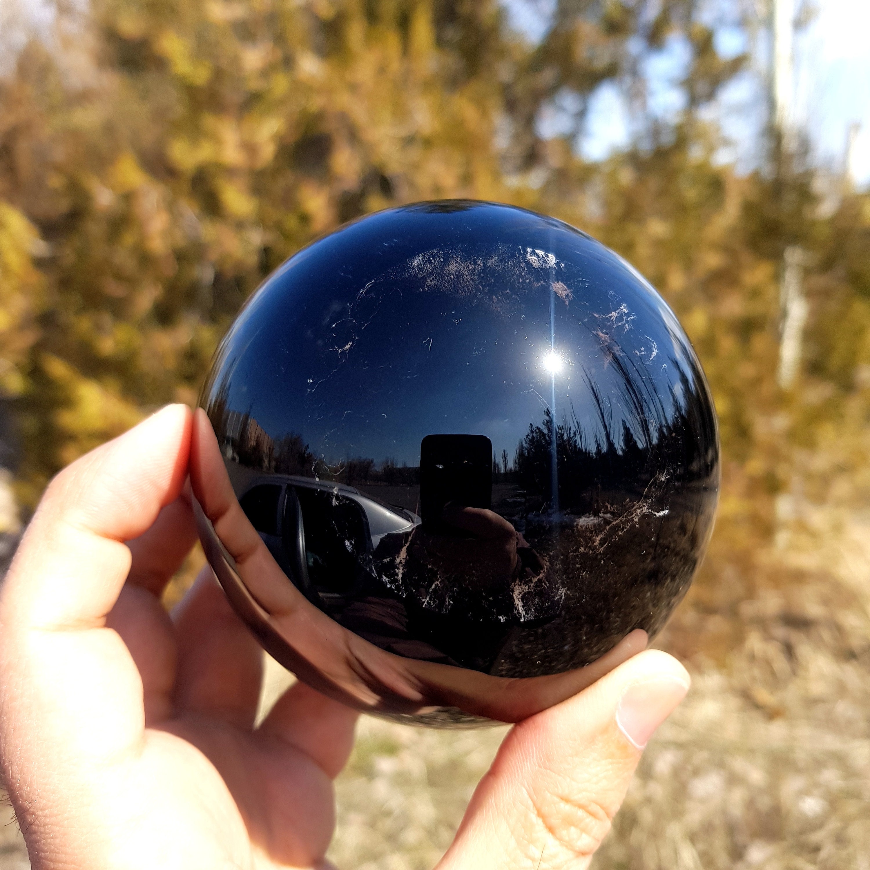 3.6292mm Black Obsidian 970 Grams Obsidian Sphere - Etsy