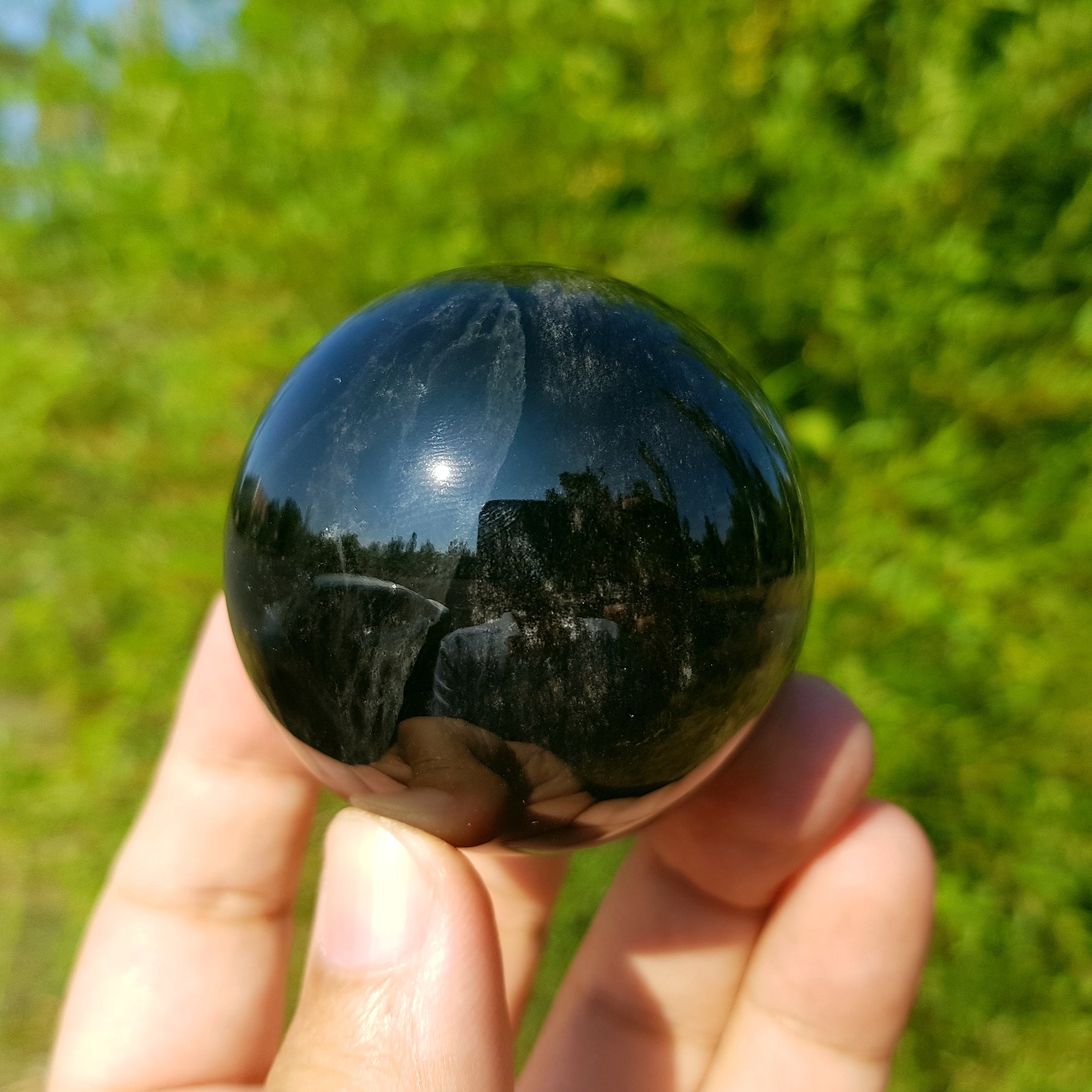 Black Obsidian Sphere (53mm): Genuine Crystal Ball, Protective Stone - Etsy
