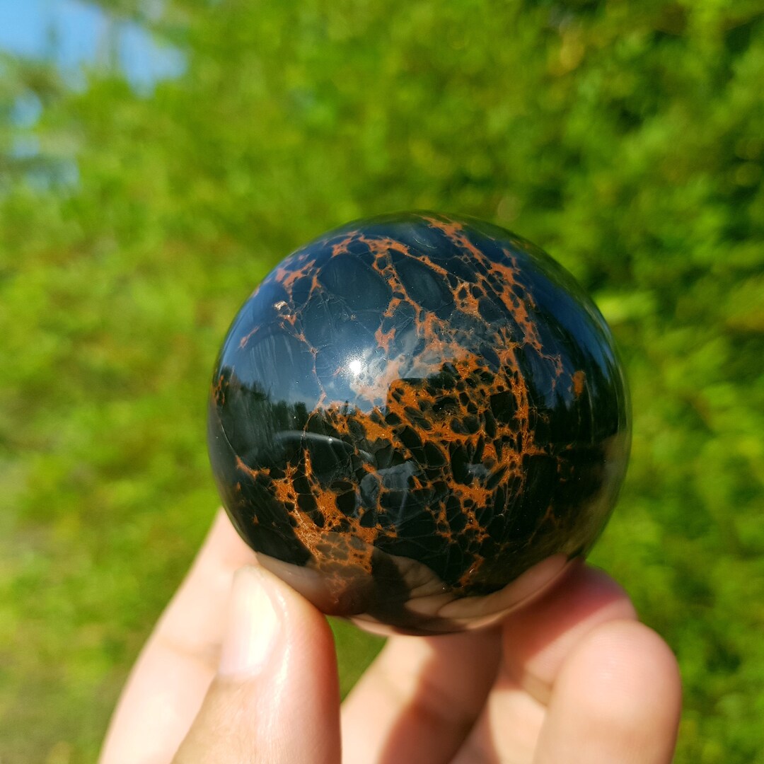 2.1"(53mm) Brecciated Obsidian, Rare Obsidian 180 Grams, Stand for FREE ...