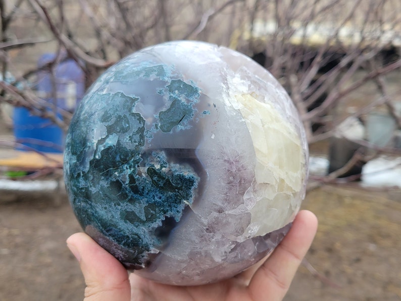 5.2134mm Rare Green Moss Agate Sphere 3000 Grams - Etsy