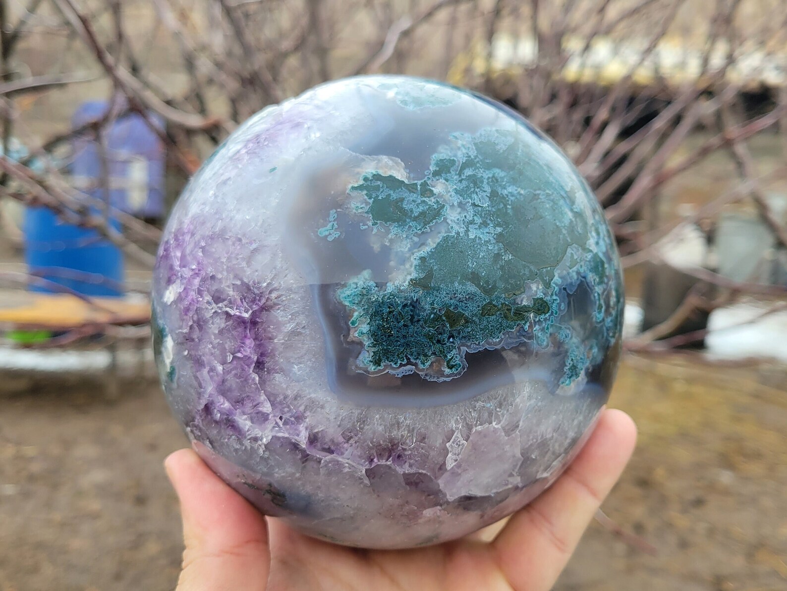 5.2134mm Rare Green Moss Agate Sphere 3000 Grams - Etsy