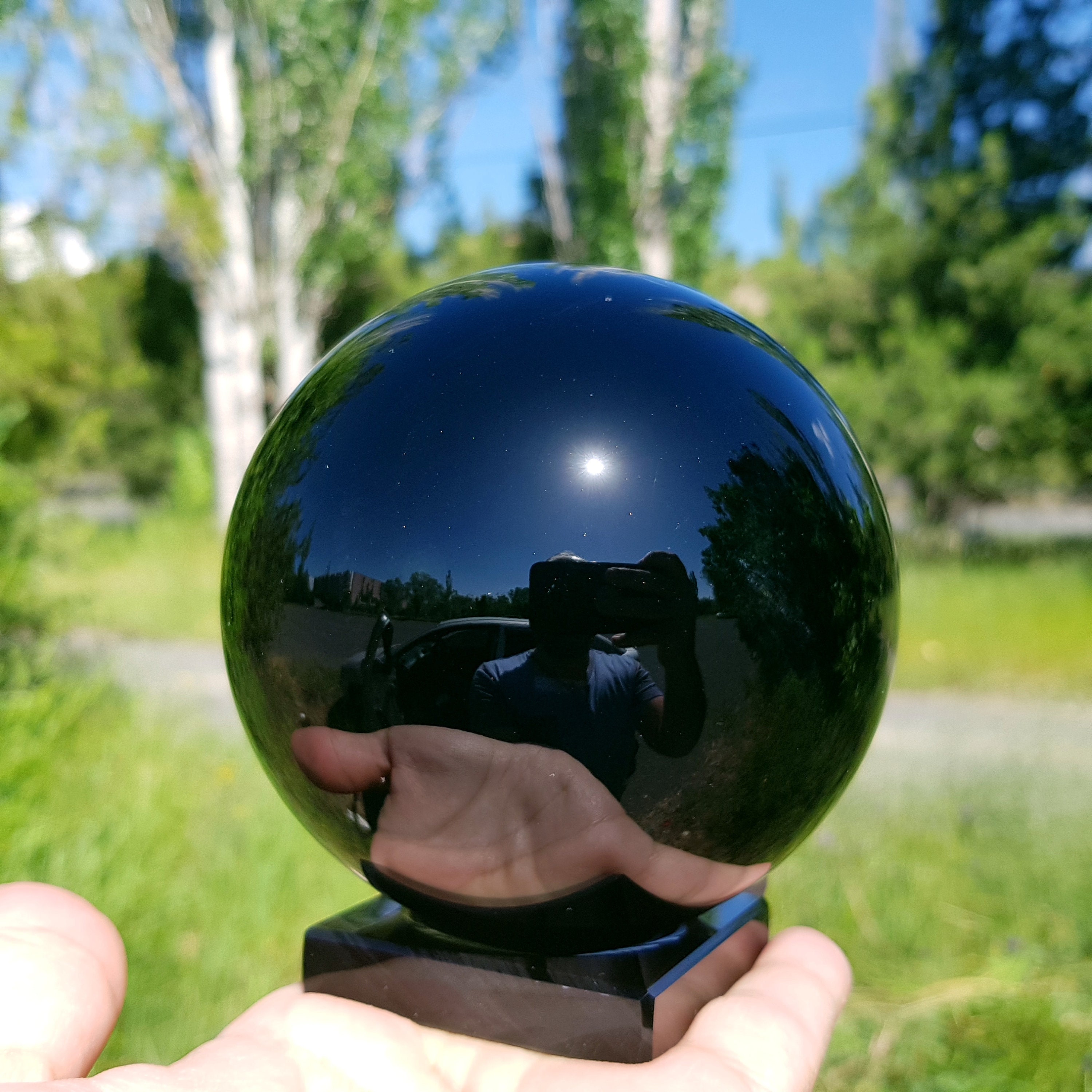 3.94100mm Black Obsidian 1240 grams Obsidian Sphere | Etsy
