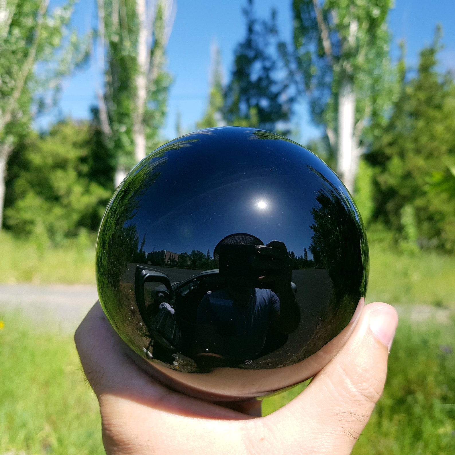 3.94100mm Black Obsidian 1240 grams Obsidian Sphere | Etsy