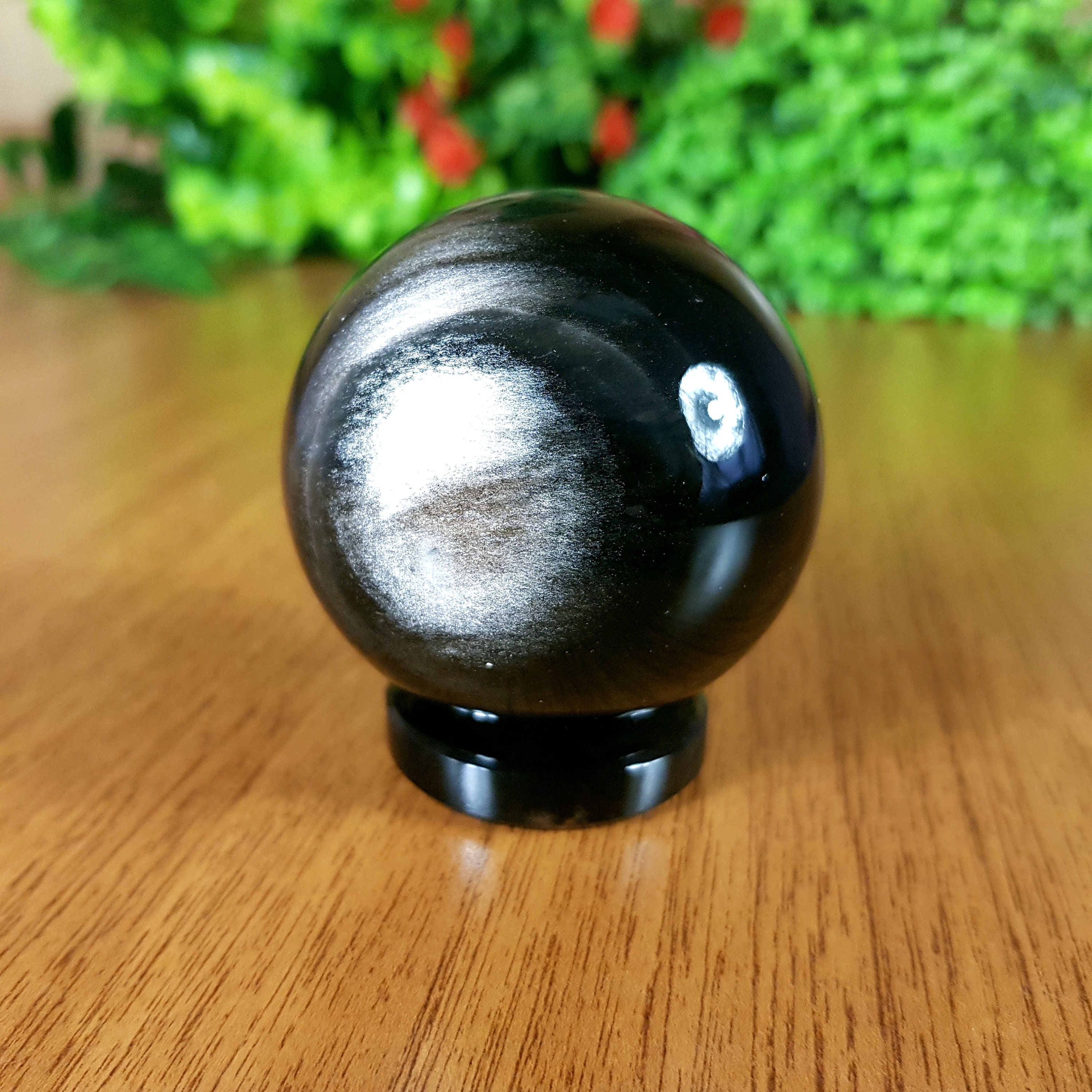 2.1755mm Rare Silver Sheen Obsidian 210 grams Stand | Etsy