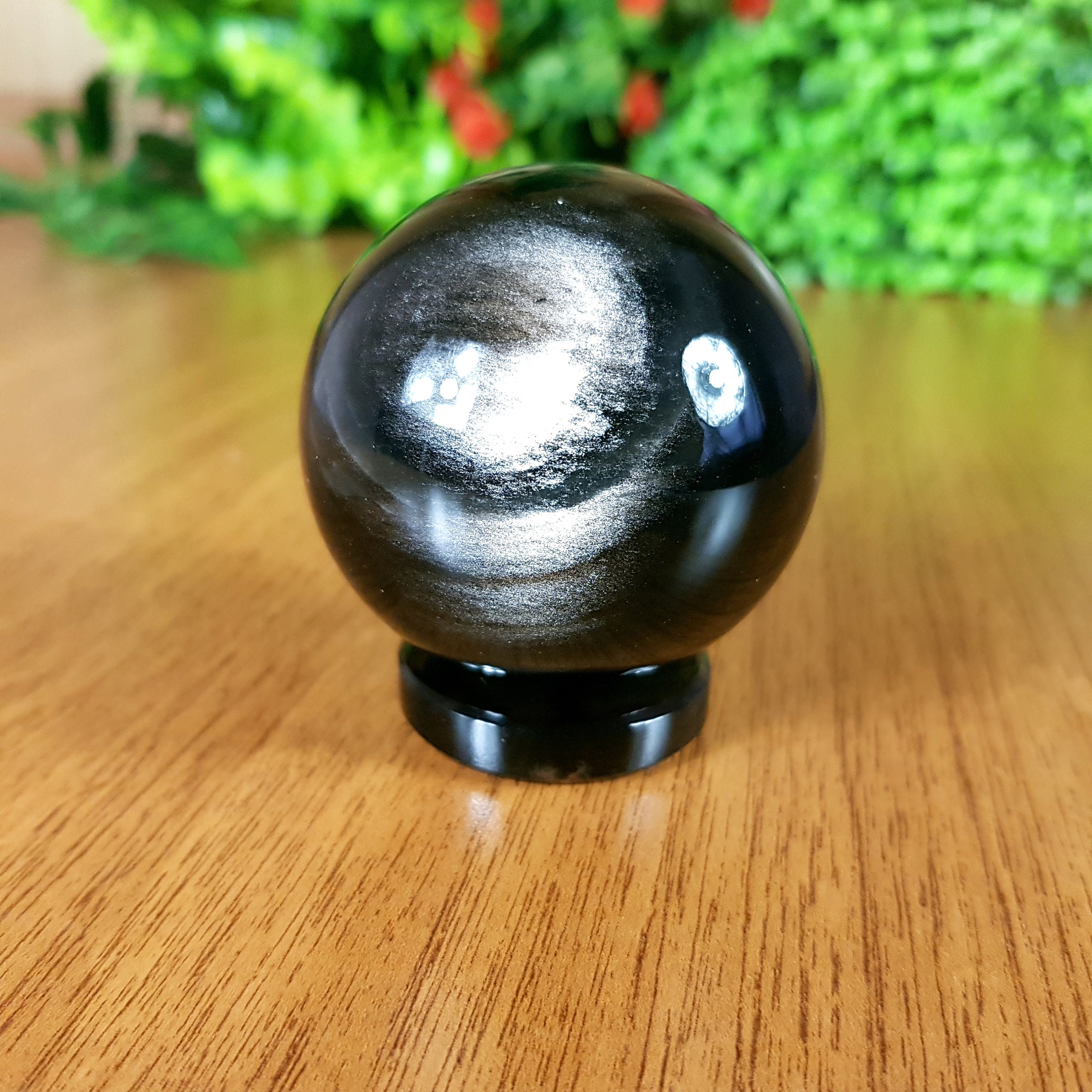 2.1755mm Rare Silver Sheen Obsidian 210 grams Stand | Etsy