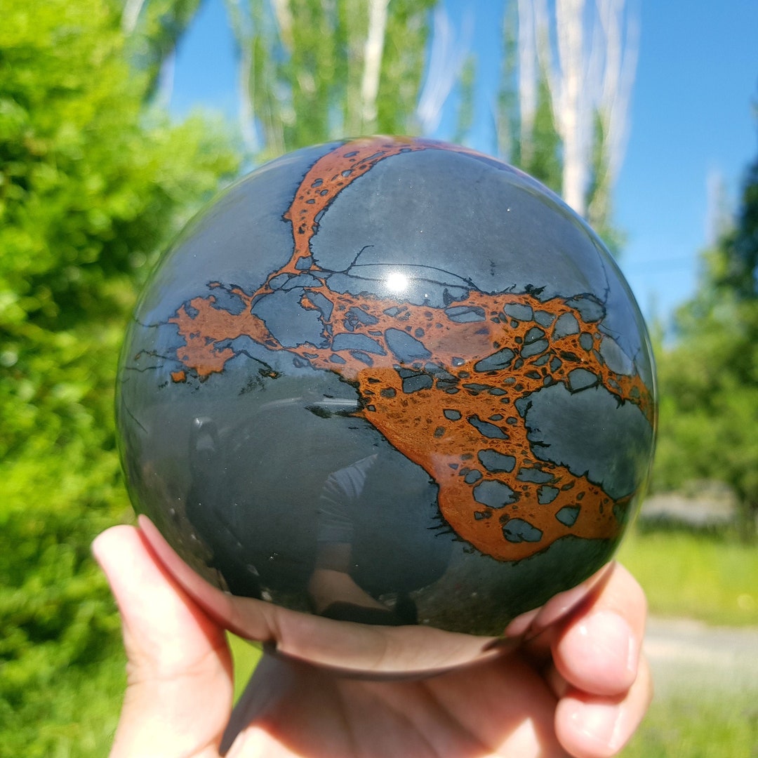 4.57"(116mm) Breccia Obsidian, 1920 Grams, Stand for FREE, Obsidian ...