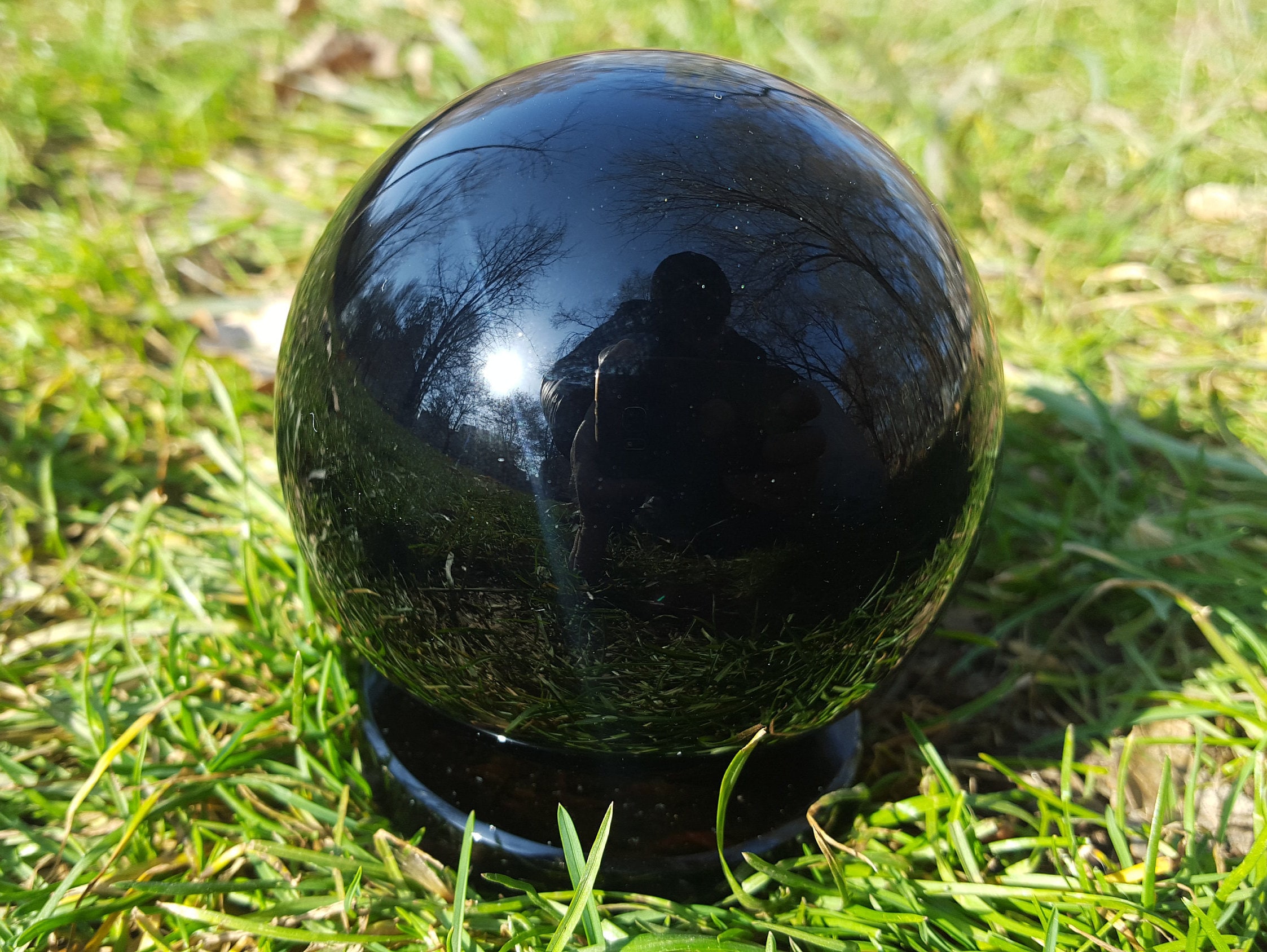 3.180mm Black Obsidian 600 grams Obsidian Sphere | Etsy