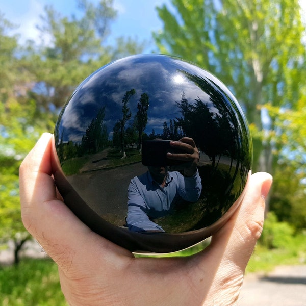 Obsidian Sphere - Etsy