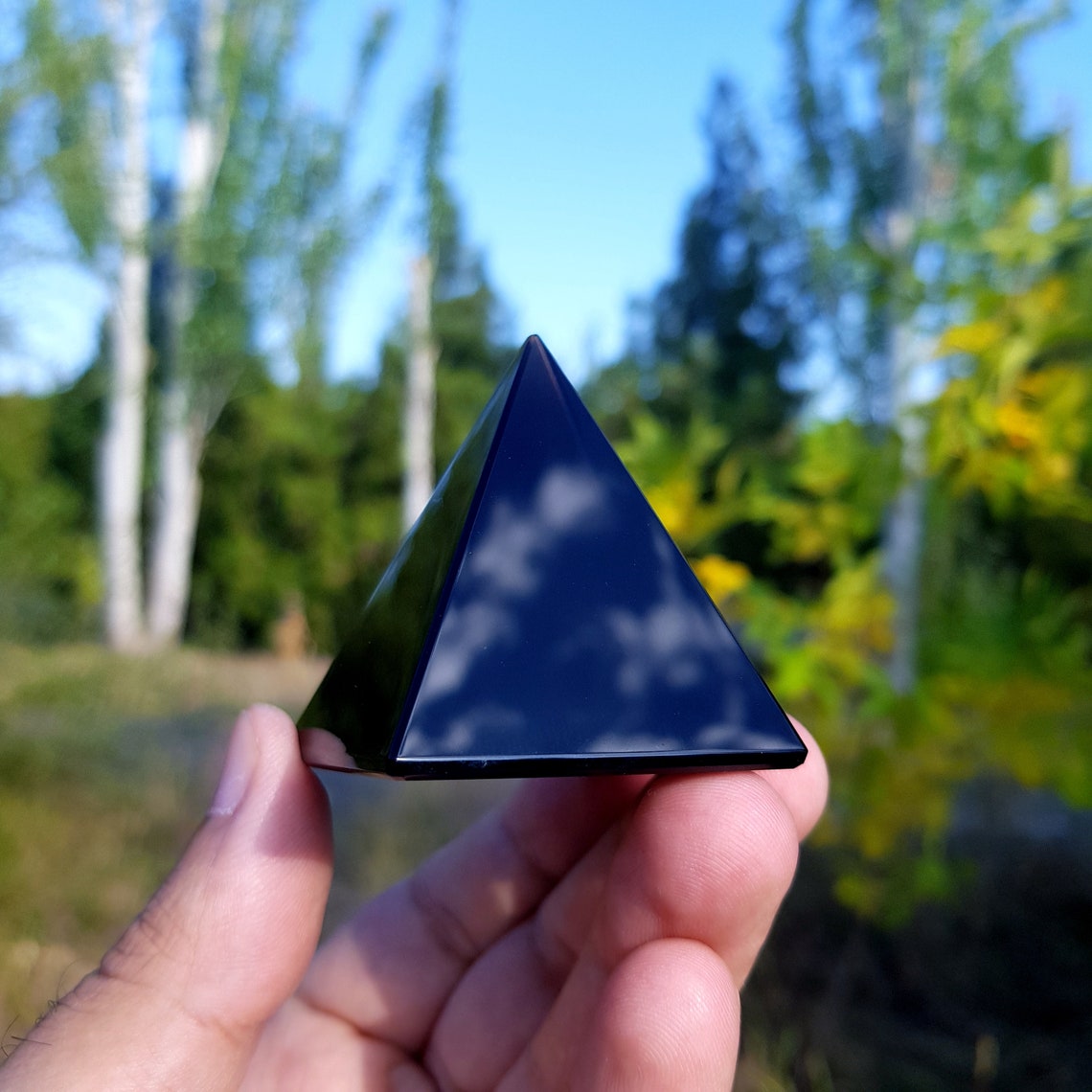 Black Obsidian Pyramid Crystal Pyramid Meditation Chakra - Etsy