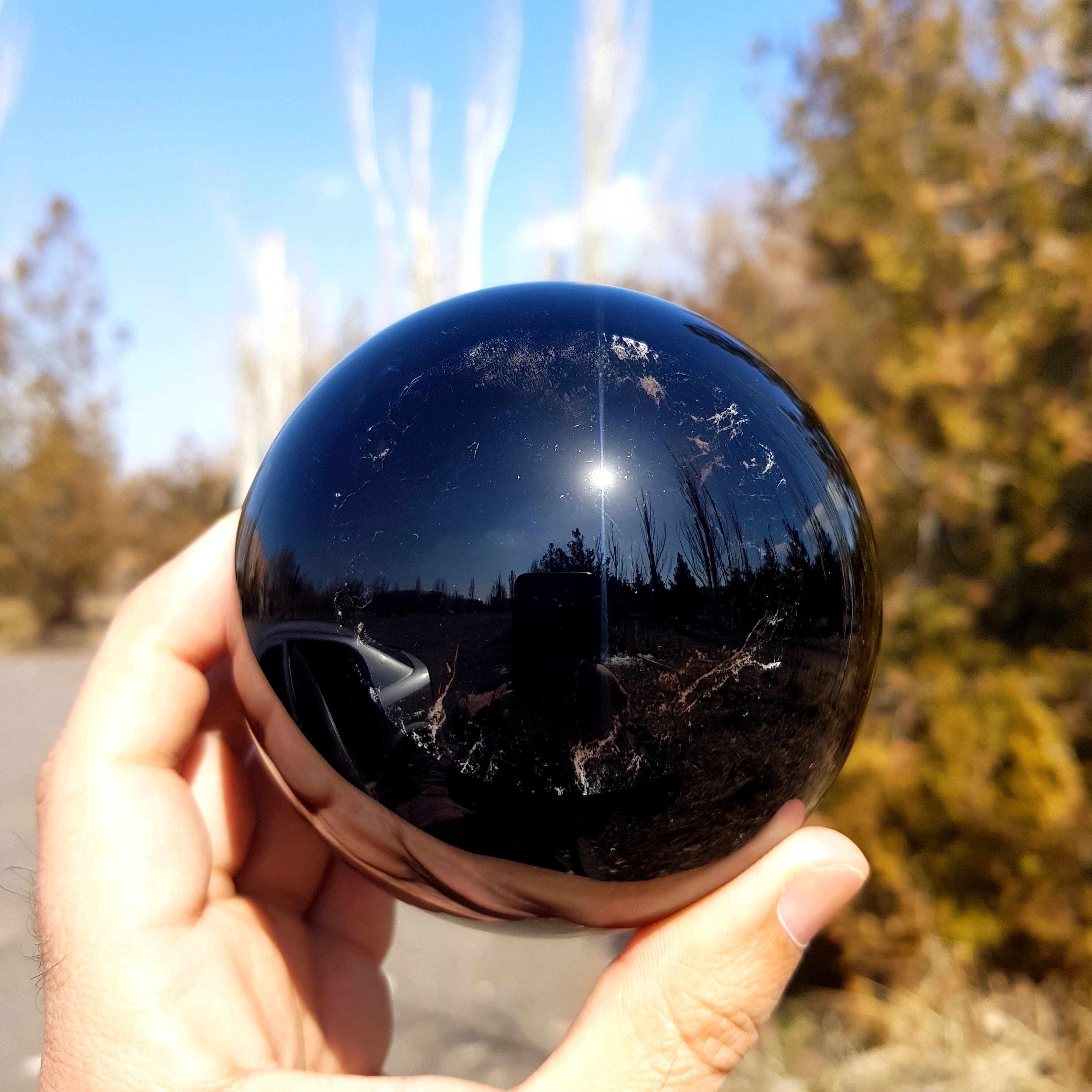 3.6292mm Black Obsidian 970 grams Obsidian Sphere | Etsy