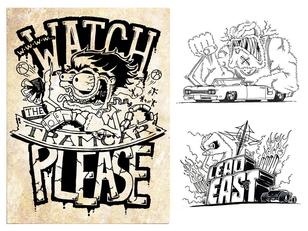 Hand-drawn Monster Portrait (black & White Poster) - Etsy