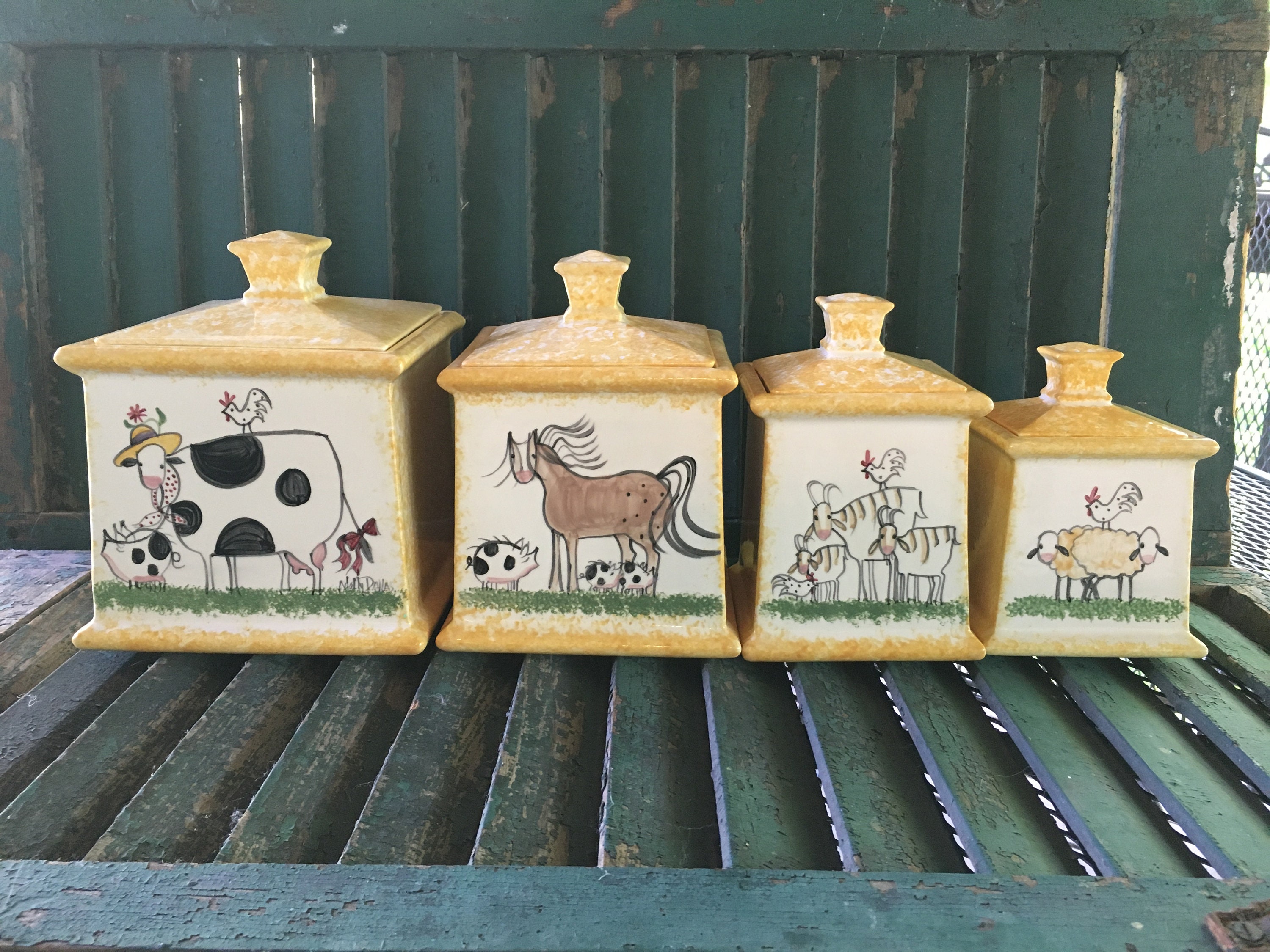 Ceramic Canister Set/canister Set/canister/kitchen Canister | Etsy