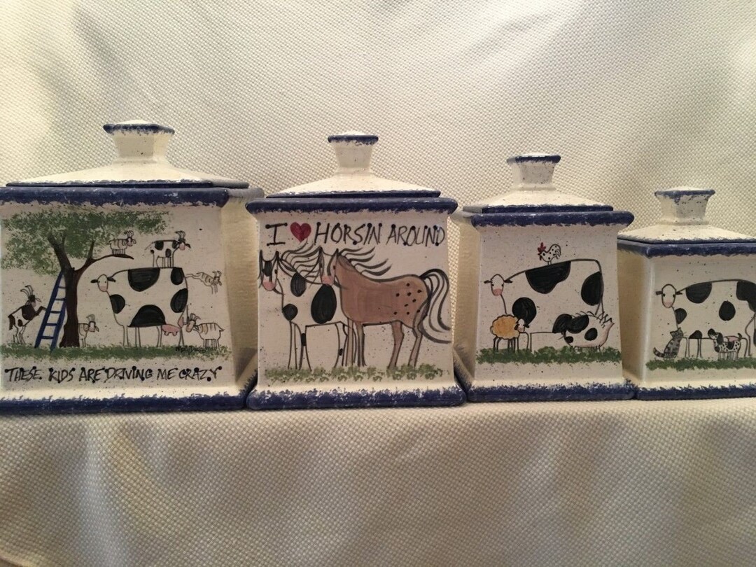 Blue Canister/blue Canisters/blue Canister Set/ceramic Canister Set ...