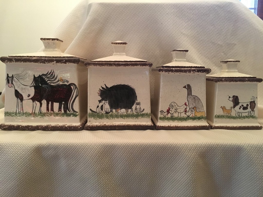 Canister Set Custom Hand Painted Canister Set Based on YOUR Pics or ...