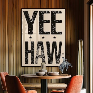 Yee Haw Poster, Western Room Decor, Gift for Her, Cowgirl Wall Art ...