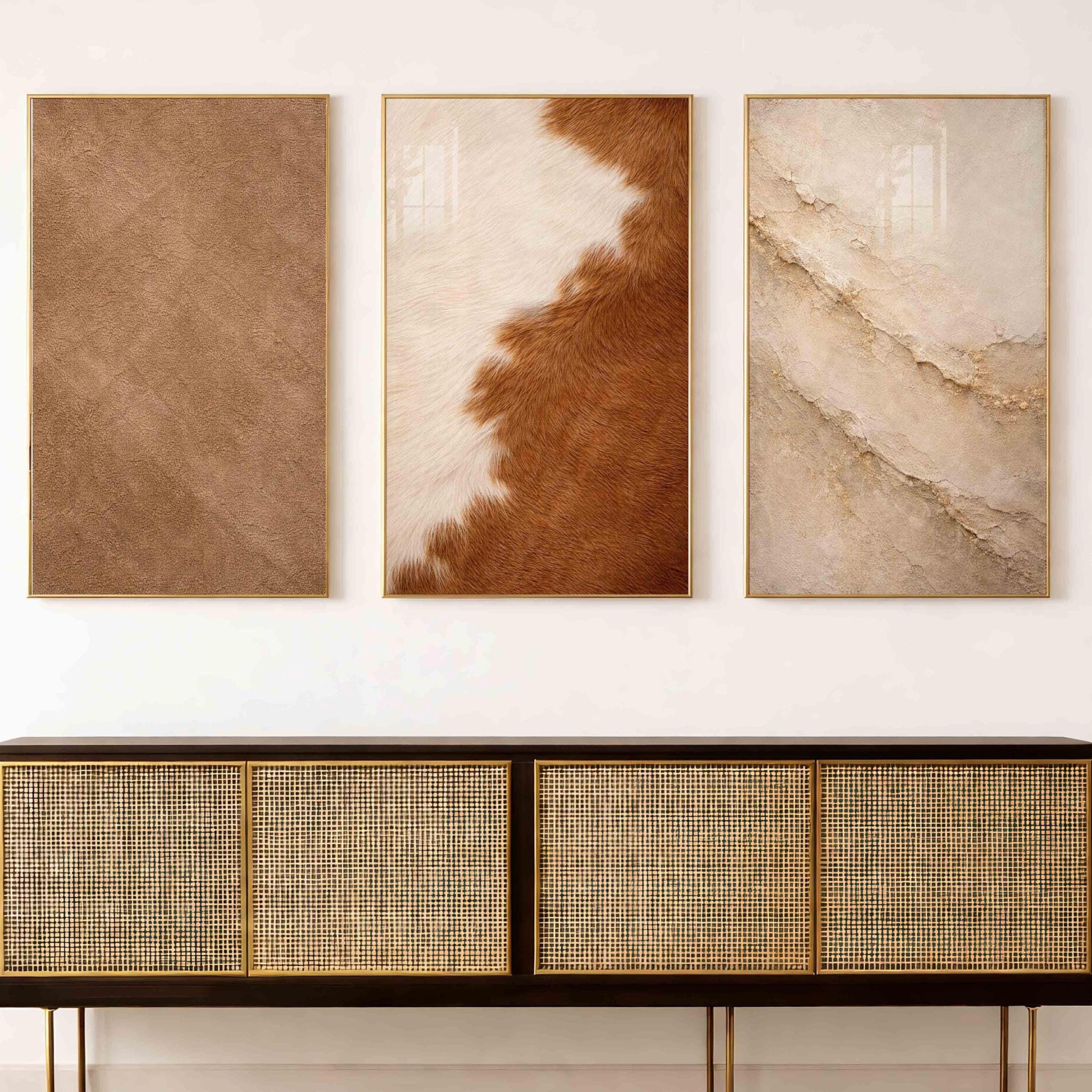 Western Texture Wall Art Set of 3 Posters Modern Western Decor Neutral ...