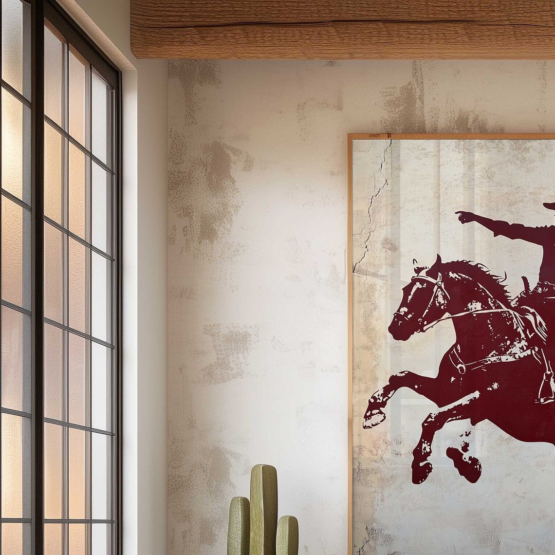 Rode Cowboy Poster, Western Room Decor, Gift for Him, Cowboy Wall Art ...