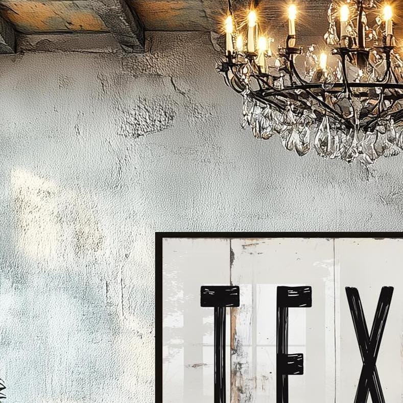 Texas Typography Poster: Vintage Western Wall Art - Etsy
