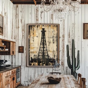 Texas Oilfield Poster: Western Cowboy Art, Ranch Decor - Etsy