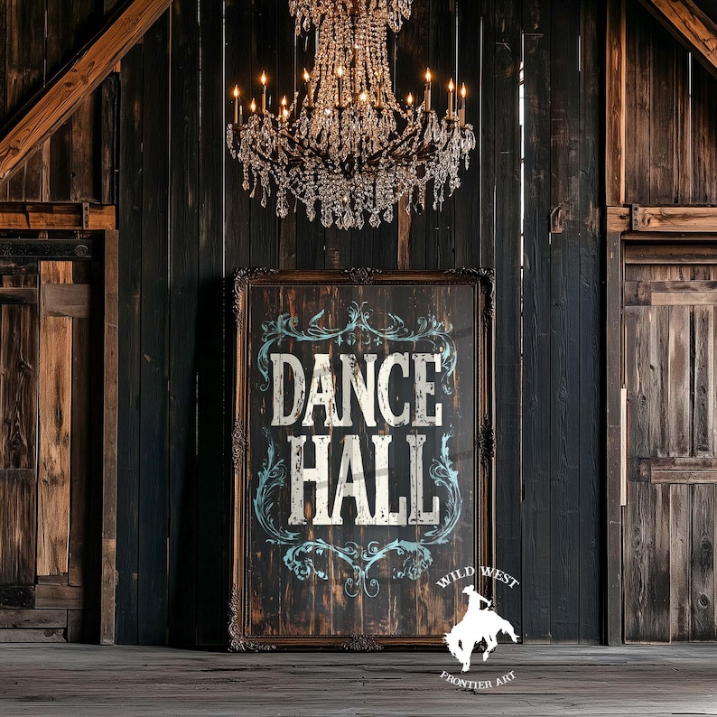 Western Dance Hall Typography Art Print: Cowboy Bar Decor - Etsy