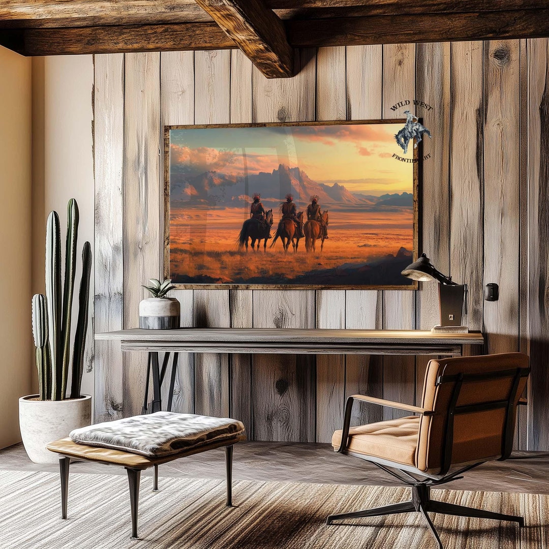 Native Painting, Muted Colors, Western Wall Decor, Native American ...