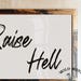 Raise Hell Typography Print: Rustic Western Bar Art - Etsy