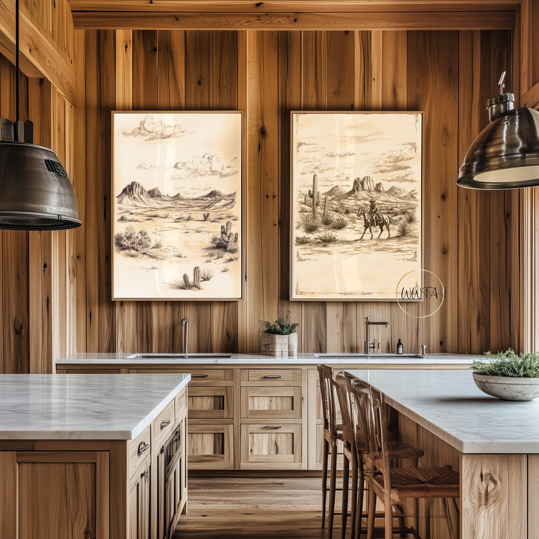 Western Room Poster Set, Desert Scene Art, Cowboy Wall Decor, Gift ...