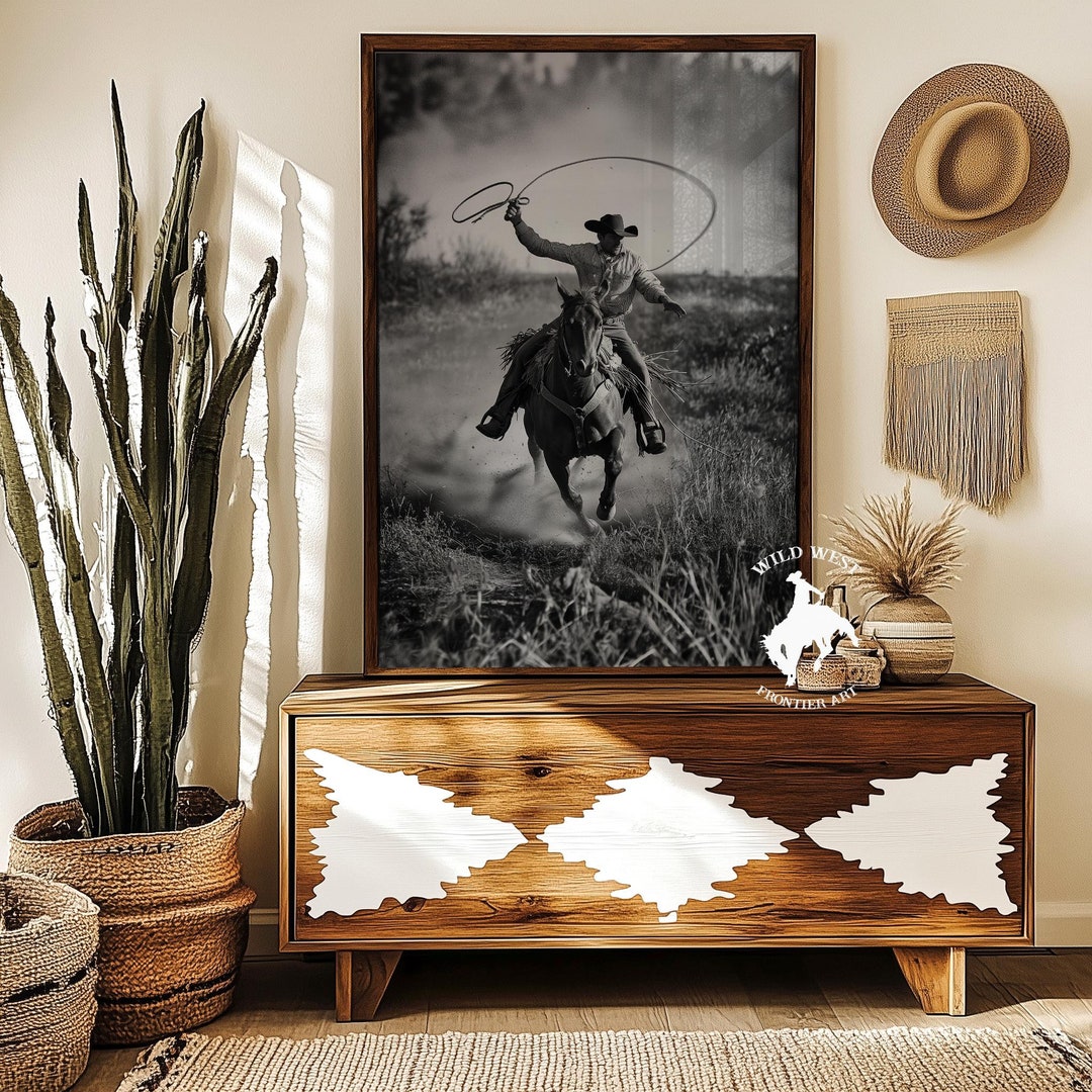 Cattle Drive Cowboy Poster, Western Room Decor, Ranch Poster, Gift for ...