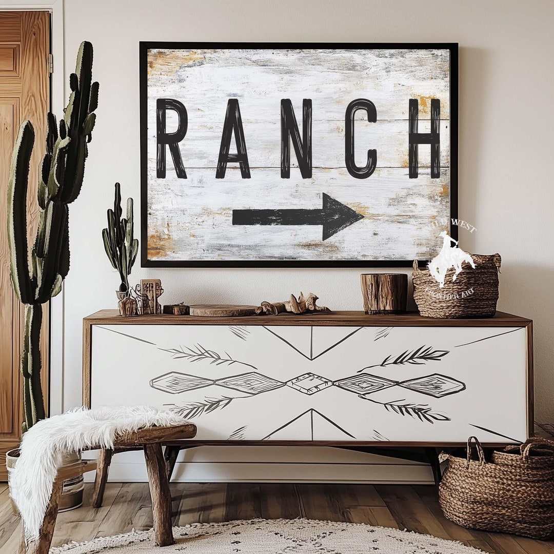 RANCH Typography Poster, Western Bedroom Decor, Rustic Decor, Desert ...