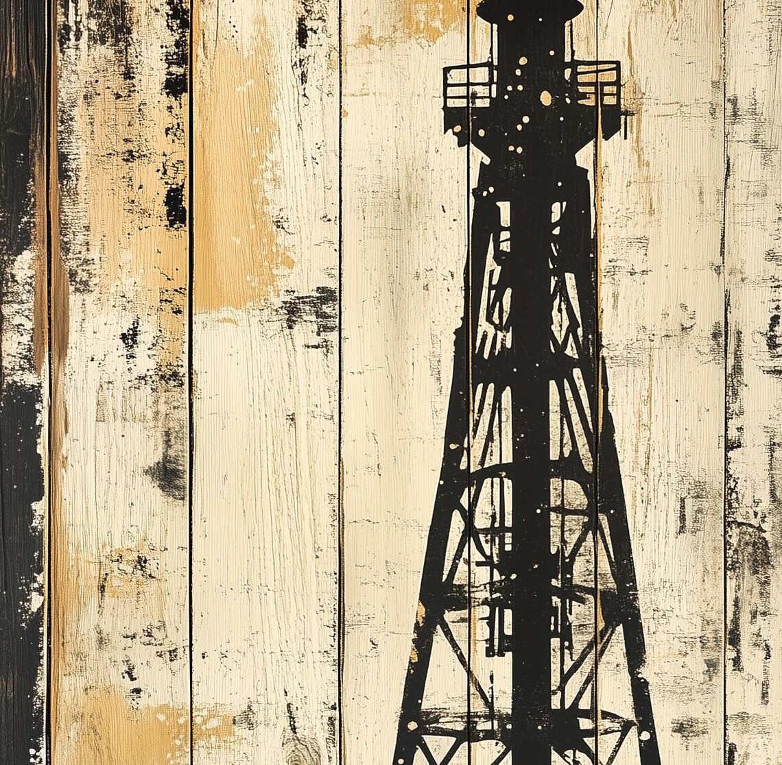Texas Oilfield Poster: Western Cowboy Art, Ranch Decor - Etsy
